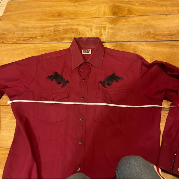 Ely Cattleman | Shirts | Ely Cattleman Western Shirt Mens 9 In Shoulder 23 In Chest Red Black ...